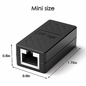 RuiPuo RJ45 Coupler Ethernet Cable Extender Adapter LAN Connector in Line Coupler Female to Female in Line Coupler for Cat5/Cat5e/Cat6/Cat7 Ethernet Cabler (Black 2 Pack)