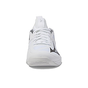 Mizuno Women's Wave Dimension Volleyball Shoe, White-Black, 9.5