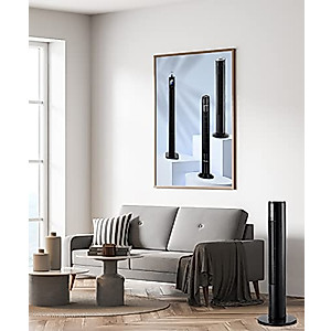 MEPTY Tower Fan with Remote, 36’’ Oscillating Fan with 3 Speeds,3 Modes,Portable Standing Floor Fan with Timer,Quiet Cooling Fan,Bladeless Fan for Bedroom,Office,Living Room,Black