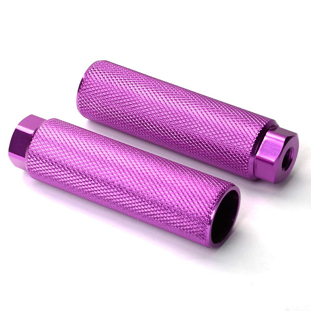 Vuwuma Amotor Bike Pegs Aluminum Alloy Anti-Skid Lead Foot Bicycle Pegs BMX Pegs for Mountain Bike Cycling Rear Stunt Pegs Fit 3/8 inch Axles (Purple) 11