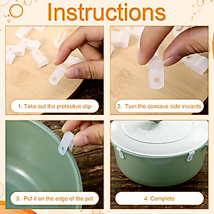 12pcs Dutch Oven Lid Protector Clips, Cookware Protector Clips Replacement Plastic Bumpers Stacking and Storage Protective Clips for Dutch Oven Pots