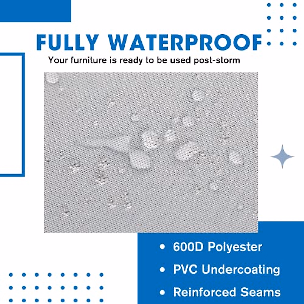 Solaste Patio Furniture Covers, 5-Piece Waterproof Outdoor Furniture Covers Set, Heavy Duty Tear-Resistant 600D Oxford Fabric Patio Sofa Covers