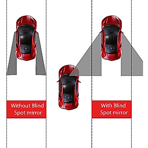 LivTee Blind Spot Mirror, Fan HD Glass Frameless Convex Rear View Mirror with wide angle Adjustable Stick for Cars SUV and Trucks, Pack of 4