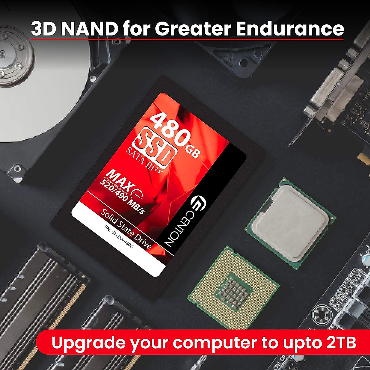 Centon MP Essential SSD 480GB SATA III 2.5 Inch Solid State Drive (S1-S3A-480G)