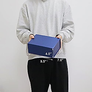 Ditwis 4 Pack 9.5x7x4 Inches Gift Boxes with Magnetic Closure Lids, Blue Magnetic Box for Wedding, Groomsmen Bridesmaid Proposal, Birthdays, Mother's Day