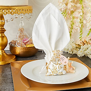 Organza Gift Bags, Drawstring Pouch, Gold Swirl Design for Wedding (120 Pack)