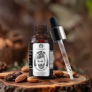 The Man Company Beard Oil for Growing Beard Faster with Almond & Thyme - 30ml | Beard Conditioner Oil, Softens & Strengthens Beards and Mustaches