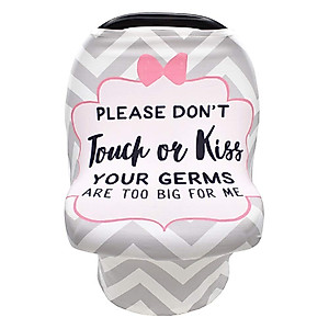 Nursing Cover for Baby Breastfeeding Stretchy Car Seat Canopy for Baby Girls/Boys, Multi-Purpose Soft Breathable Nursing Cover for Shopping Cart, High Chair, Stroller, Baby Shower Gifts(Stripe)