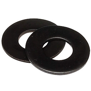 18-8 Stainless Steel 1/4" Flat Washers (100 pcs) Black Oxidized in USA by Makers Bolt