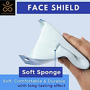 Protective Face Shield - Reusable 10 PC Unisex Face-Shield, All-Round Protection with Strap | Protects Face from Droplets and Saliva Clear Wide Visor Spitting | Transparent Shield for Home & Work