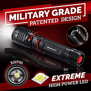GearLight S2500 LED Flashlight - Extremely Bright, Powerful Tactical Flashlights with High Lumens for Camping, Emergency & Everyday Use﻿