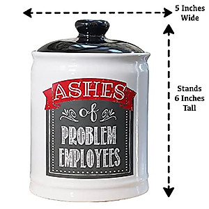 Cottage Creek Ashes of Problem Employees Piggy Bank, Candy Jar with Lid, Boss Gifts
