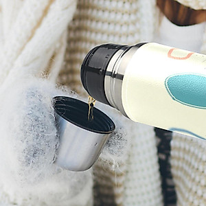 Stainless Steel Leather Vacuum Insulated Mug Geometry Thermos Water Bottle for Hot and Cold Drinks Kids Adults 16 Oz