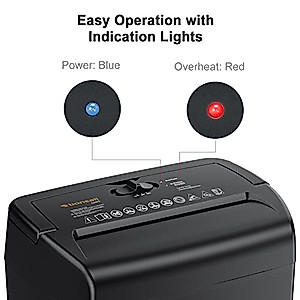 bonsaii 10-Sheet Paper Shredder, Credit Card Cross-Cut Shredders for Home Office Use, 5.5 Gallons Large Wastebasket with Transparent Window, Black (C209-D)