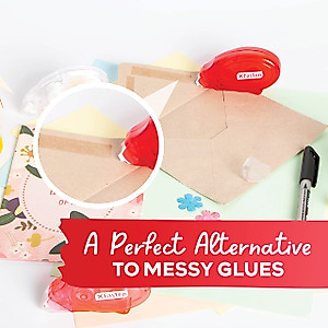 XFasten Double Sided Tape for Scrapbooking, 8mm x 30ft 4-Pack Multicolor Adhesive Tape Roller Runner, Jam-Free Craft Tape Ideal Scrapbook Album Kit