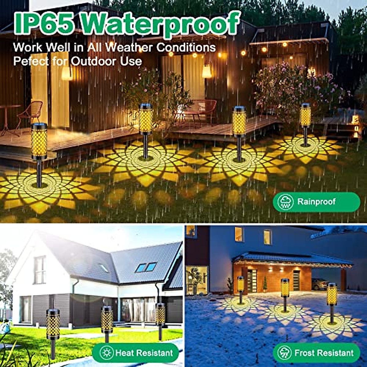 TomCare Solar Lights Outdoor Metal Upgraded Solar Pathway Lights Bright Solar Garden Lights Outdoor Decorative Waterproof Solar Powered Led Landscape Path Lighting for Patio Yard Lawn Walkway, 4Pack