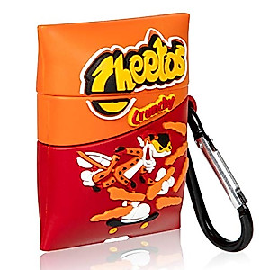 Joyleop Cheet Chips Case for Airpods 1/2, Cute Cartoon Fun Funny 3D Food Design Kids Girls Teens Boys Cover, Kawaii Cool Stylish Fashion Soft Silicone Character Trendy Air pods Cases for Airpod 1&2