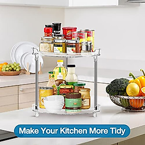 KPX Bathroom Makeup Organizer, Acrylic Cosmetics Storage Holder Rack Kitchen Utility Vanity Countertop Shelves for Room Organizers, Make Up, Home School, Dorm Room Office Essentials