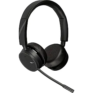 Plantronics - Voyager 4220 UC USB-A (Poly) - Bluetooth Dual-Ear (Stereo) Headset - Connect to PC, Mac, & Desk Phone - Noise Canceling - Works with Teams, Zoom & More (Renewed)