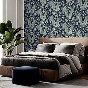 World of Wallpaper Keeka Peacock Wallpaper Navy 946100