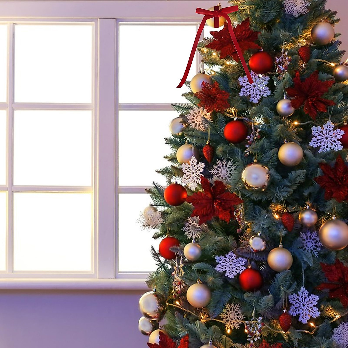 1.5" X 20 Yards Burgundy Velvet Ribbon for Christmas Tree Wreath Decoration Handmade Crafts Ornaments Gift Wrapping & Bow Making