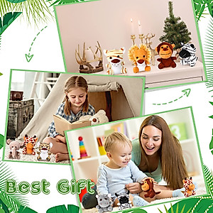 Leitee 48 Pack Mini Plush Animals Toys Set 4.7 Inch Stuffed Animal Keychain Small Goodie Bag Fillers for Easter Hunts, Valentine's Day, Carnival Prizes, Jungle Party