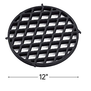 soldbbq 8835 Cast Iron 21.5" Grill Grates for Weber Original Kettle Premium 22-inch Charcoal Grill, 22'' Smokers, Replacement Parts for Weber 22" Performer Premium Grill