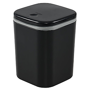 Melontray 0.5 Gallon/ 2.2 Liter Desktop Trash Can with Lid, Mini Pop Up Garbage Can, Black