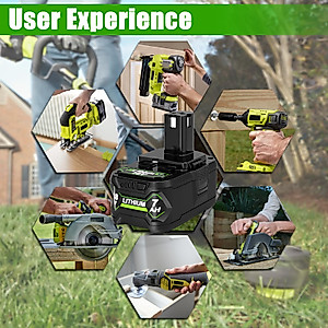 PZSZOK 2 Pack 7.0Ah Replacement Battery for Ryobi 18V Battery P102 P103 P104 P105 P107 P108 18V for Ryobi Battery Lithium Compatible with Ryobi Battery 18 Volt ONE+ Plus Power Tool