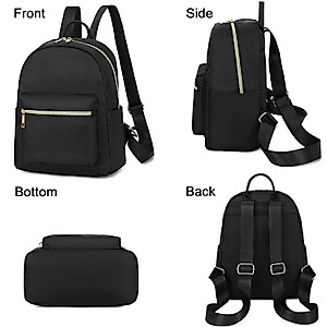 Women Girls Mini Backpack Teens Cute Small Backpack Purse Casual Travel School Bag (Black)