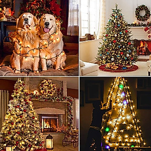 Novtech LED Christmas Lights, 164FT 500LED Diamond Shape Xmas Tree Lights, Waterproof Twinkle Fairy Lights Indoor Outdoor, 8Modes Plug in Xmas String Lights for Christmas Tree Home Garden, Warm White