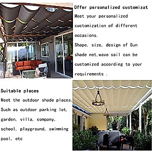 Pergola Shade Cover Wave Sail, Retractable Patio Sunscreen Canopy Permeable Mesh Fabrics Cloth Uv Blocking for Terrace Deck Gazebo (Color : Beige, Size : 0.5x4m)
