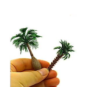 18pcs Artificial Miniature Palm Trees Scenery Layout Model Plastic Tree Train Coconut Rainforest Toys for Ho Train Layout