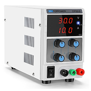 DC Power Supply Variable,30V 10A Bench Power Supply Electroforming,Adjustable Regulated Power with 3 Digit Display for Laboratory,Test Faulty Motor,Mobile Phone Repair,DIY,SKY TOPPOWER STP3010