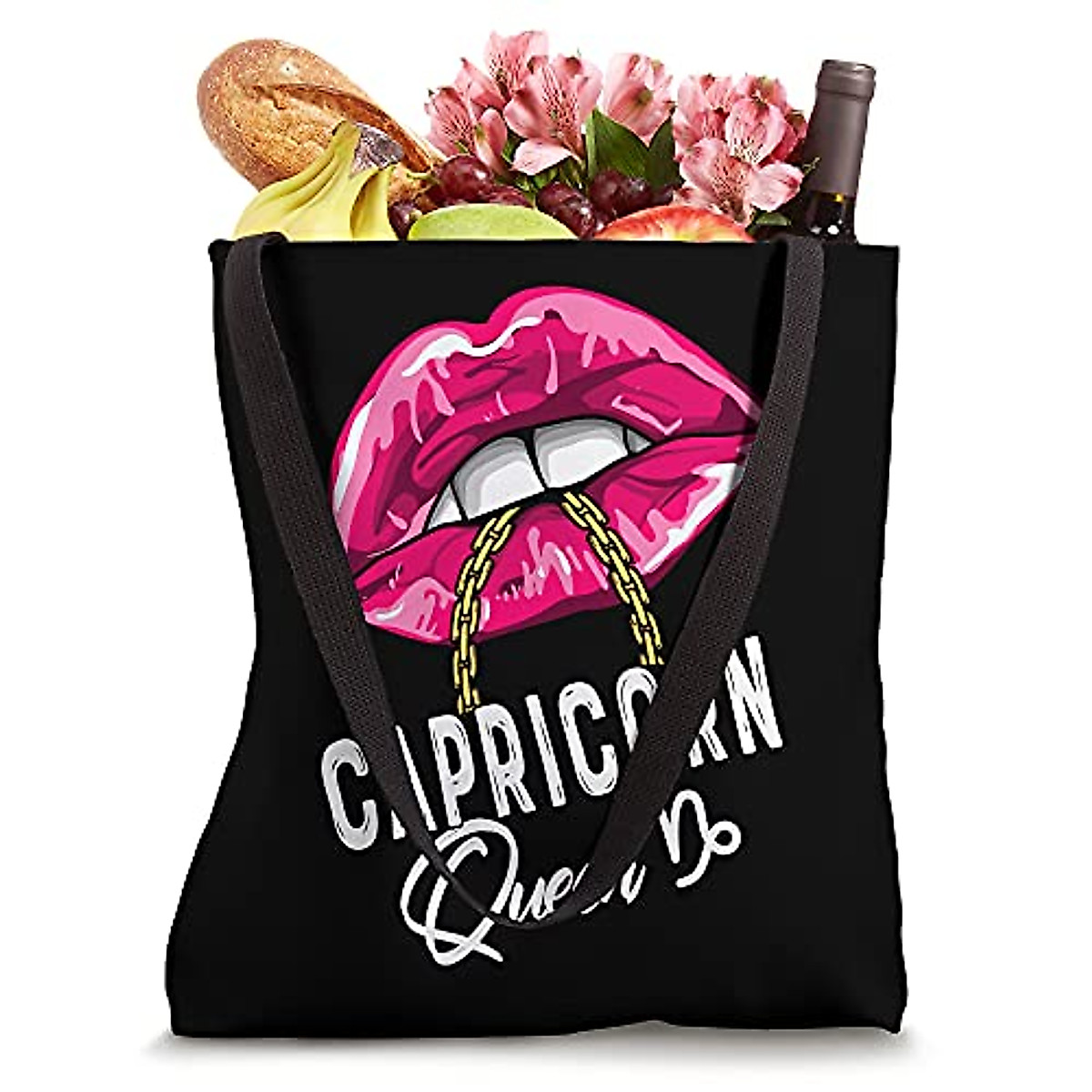 Pink Lips Capricorn Queen Sexy Womens January Birthdays Tote Bag