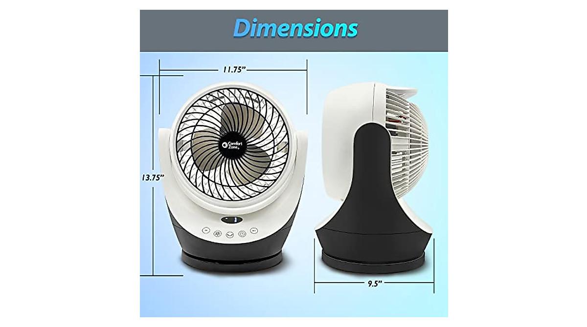 Comfort Zone 8" Oscillating Fan - Remote Control & Timer