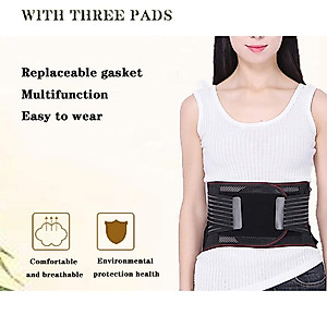 LSRRYD Stabilizing Lower Back Support Belt Lumbar Support Brace Dual Adjustable Straps for Pain Relief and Injury Prevention for Men & Women (Size : M)