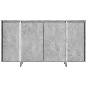 loibinfen Sideboard Buffet Server Storage Cabinet with 4 Doors, Console Table Home Kitchen Sideboard Dining Room Furniture Entryway Cupboard, Concrete Gray 53.1"x16.1"x29.5" -AA