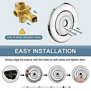 Shower Faucet Cover Plate Replacement for Moen 16090, Shower Escutcheon Plate Compatible with Most Chateau Single-handle Tub and Shower Faucets, Shower Trim Kit Parts