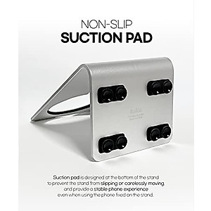 iLakia Cell Phone Stand for MagSafe Charger, Aluminum Charging Holder Dock Cradle for Desk, Mag-Safe Accessories Compatible with iPhone 14 13 12 Model Series, Silver Color (MagSafe Not Included)