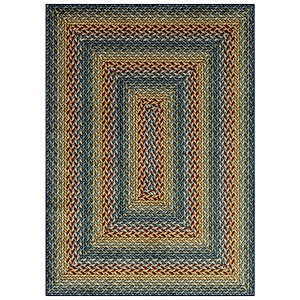 Maples Rugs Marion Braid Livingroom & Bedroom Rugs Non Skid Area Carpet [Made in USA], Multi, 5' x 7'