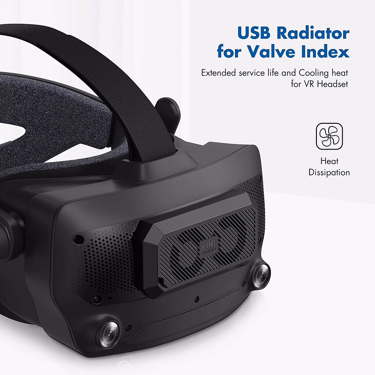 KIWI design USB Radiator Fans Accessories for Valve Index, Cooling Heat for VR Headset in The VR Game and Extends The Life of Valve Index