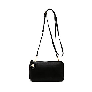 LOVESOME Women's Small Crossbody Bag Wristlet Clutch(Black)