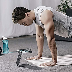 OMOTON C3 Cell Phone Stand for Desk, Larger and Exceptionally Stable, Adjustable Phone Cradle Holder with Bigger Body & Longer Arm, Compatible with iPhone, Tablets (7-10") and More,Black