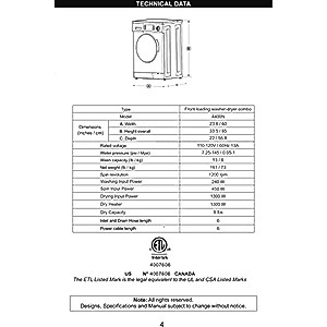 Equator Ver 2 Pro 24" Compact Combo Washer Dryer Vented/Ventless 1200 RPM Silver