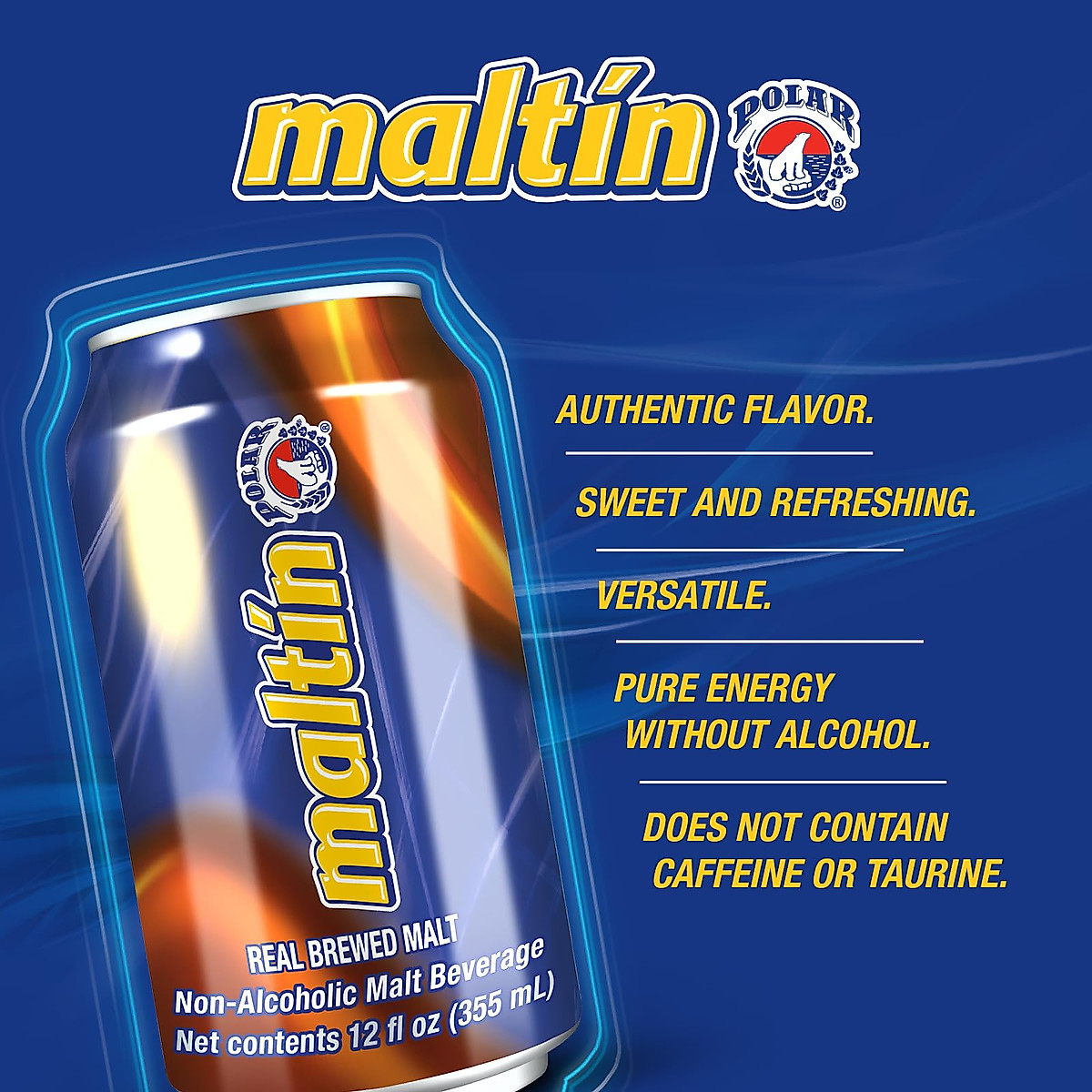 Maltin Polar Non-Alcoholic Malt Beverage – Natural Cane Sugar Drink (6-Pack)