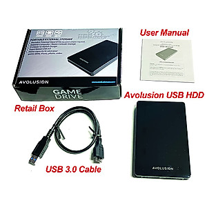 Avolusion HD250U3-Z1-PRO 2TB USB 3.0 Portable External Gaming Hard Drive (PS5 Pre-Formatted) - 2 Year Warranty