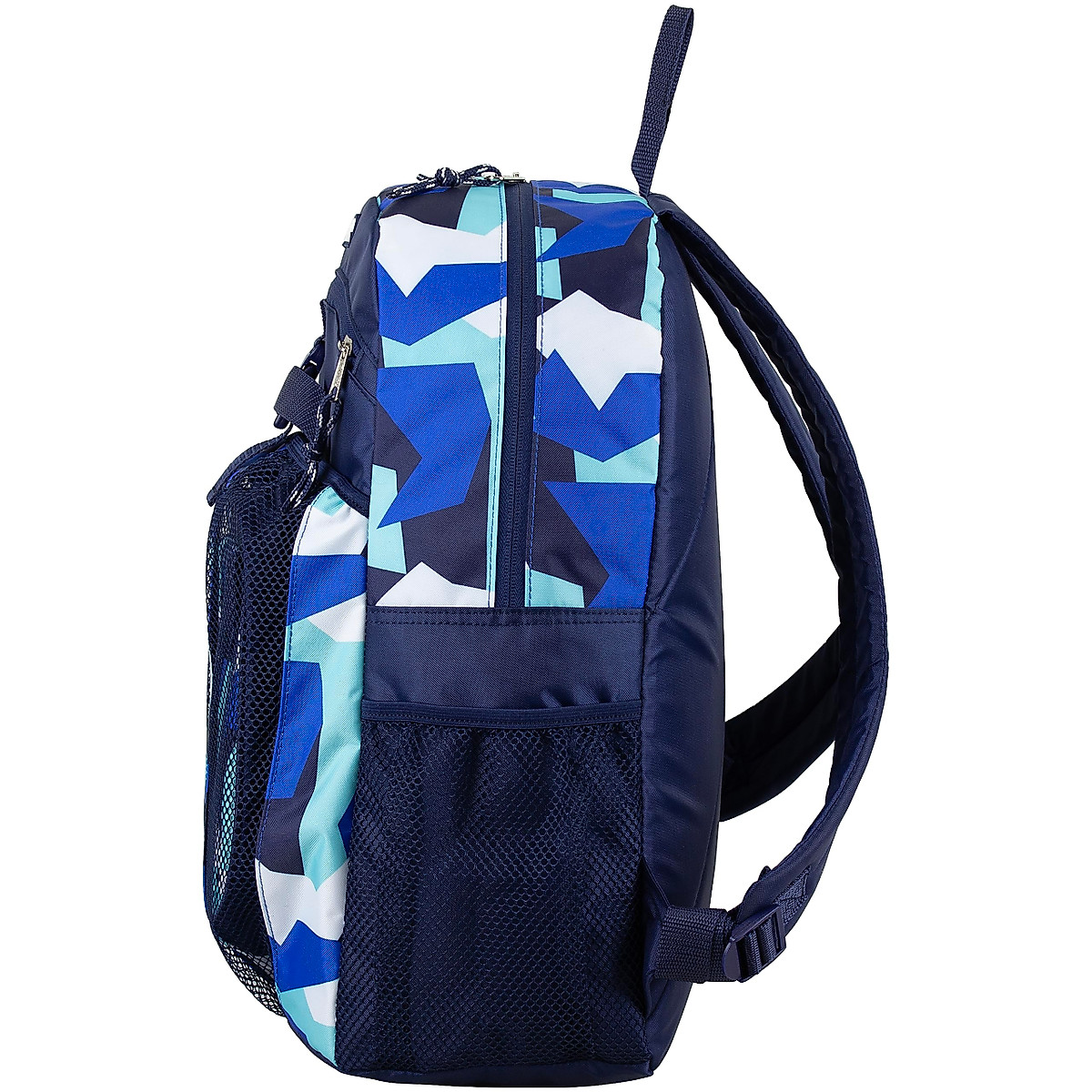 FUEL Lunch Backpack Set Water Resistant Bookbag Bag Soft Reusable Insulated Cooler Lunch Box Thermal Travel Office Lunch Bag, Blue Jagged Shape