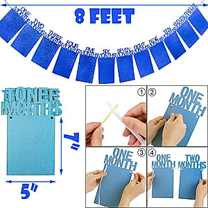 149 Pcs Boys 1st Bday Decorations Blue One Balloons Backdrop Boys One Year Old Birthday Balloons Garlands Arch Kit with Balloons Boxes for Boys First Birthday Baby Shower Party Supplies Decorations