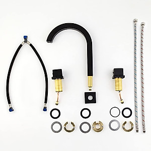 POP SANITARYWARE 2-Handle 8 Inch Matte Black Widespread Bathroom Faucet 3 Hole Bathroom Sink Faucets Lavatory Vanity Basin Faucets